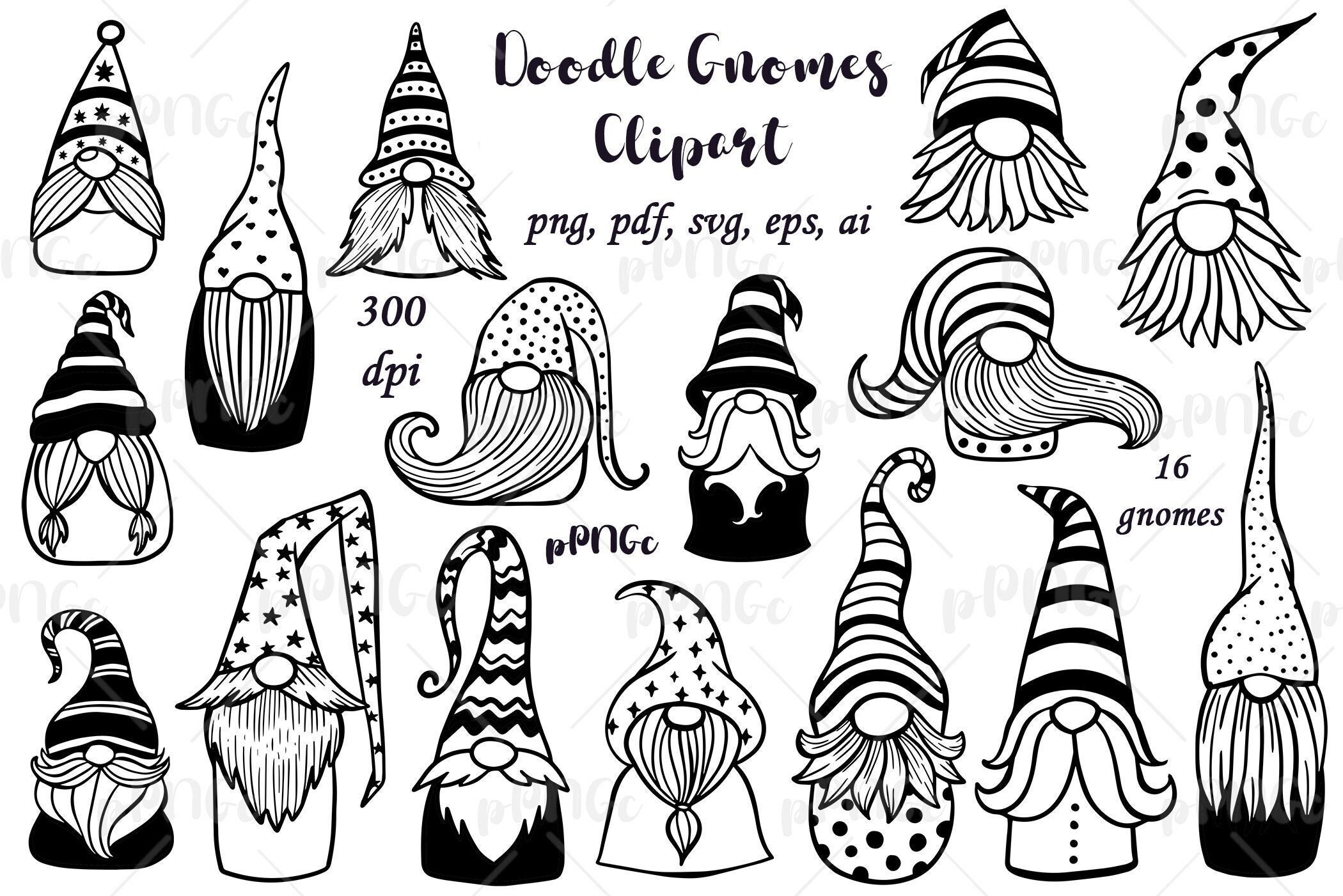 Gnomes Svg Vector Png Doodle Gnomes Clipart Scandinavian - Etsy Israel