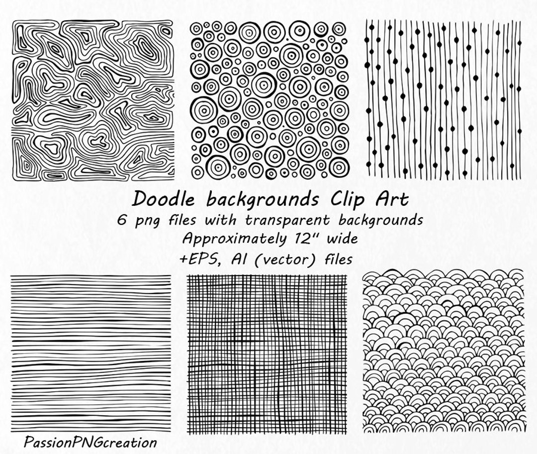 Doodle Backgrounds Clip Art, PNG, EPS, AI, Vector Files, Hand Drawn ...