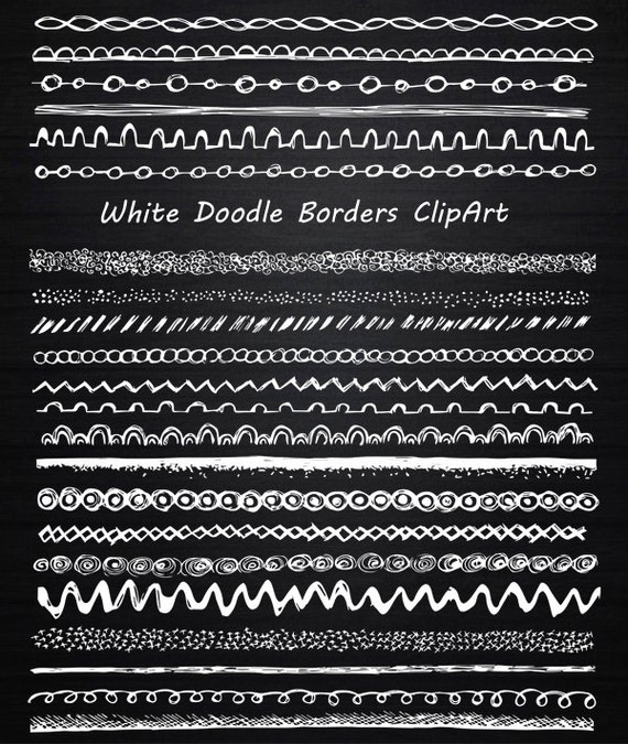 White Doodle Borders Clipart Strings Clipart String Borders - Etsy Finland