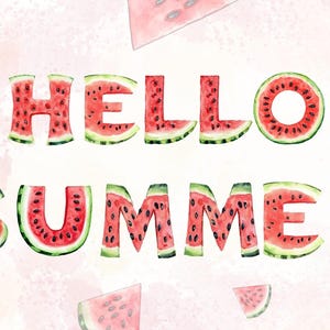 Watermelon Alphabet Clipart Bundle, Summer Fruit ABC Letters PNG ...