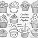 Outline Cupcake Clipart Doodle Cupcakes Clip Art Hand Drawn | Etsy UK