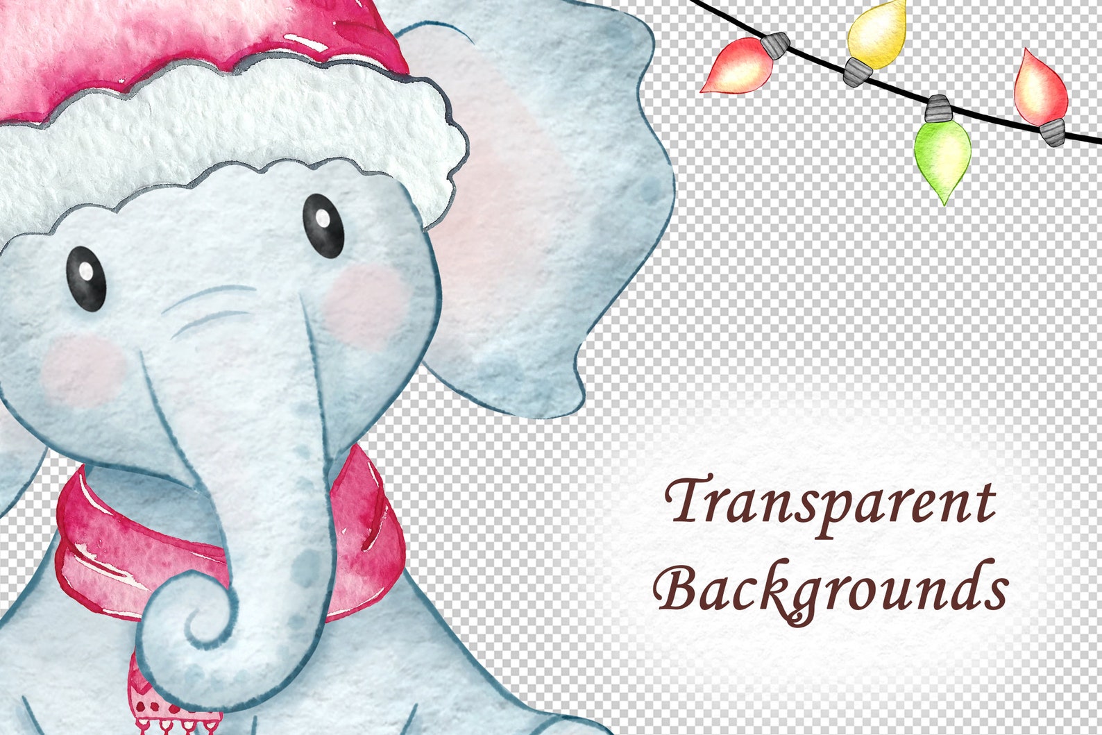 Tropical Christmas Clipart Safari Animals Watercolor Clipart - Etsy