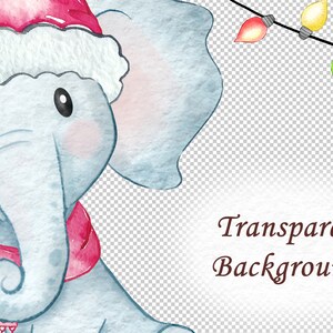 Tropical Christmas Clipart, Safari Animals Watercolor Clipart With ...