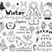 Winter Doodle Clipart, Hand Drawn Christmas Clip Art, Clipart, PNG, EPS ...
