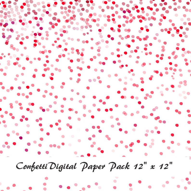 Confetti Digital Paper Pack 12 X 12 Dots Paper - Etsy
