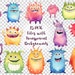 Watercolor Monster Clipart: Adorable and Colorful Creatures for ...