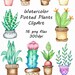 Watercolor Potted Plants Clipart, Potted Plants, Cactus, Pots, Clip Art ...