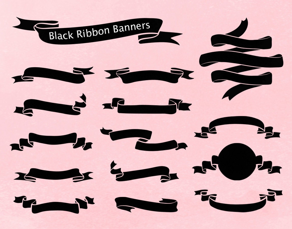Black Ribbon Banner Clipart