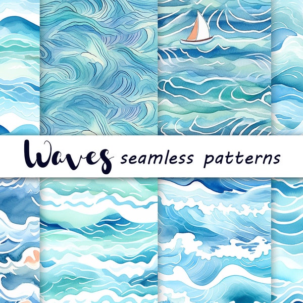 Waves Watercolor - Etsy