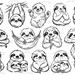 Doodle Sloths SVG Clipart Set, PNG, Files for Cricut, Animal Graphics ...