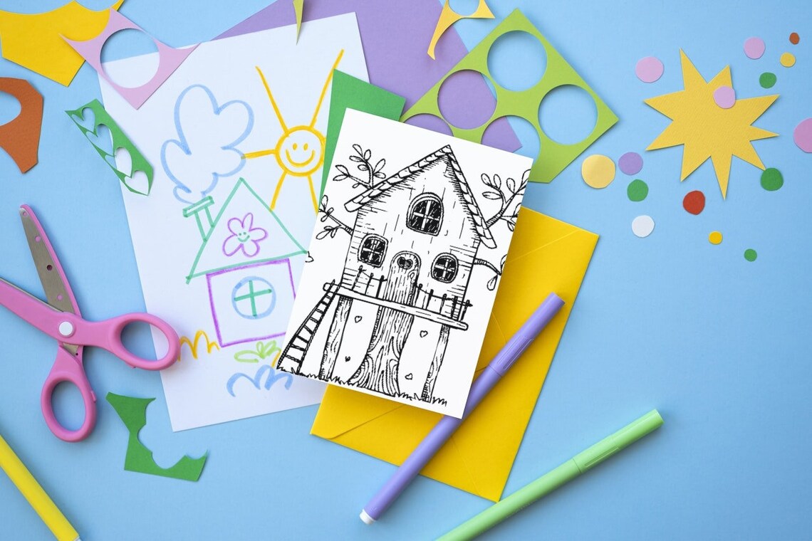 Tree House Doodle Clipart: Whimsical SVG, PNG, EPS Files - Etsy UK