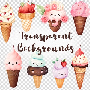 Watercolor Ice Cream Cone Sundae Clipart Set – Cute Watercolor Sweet ...