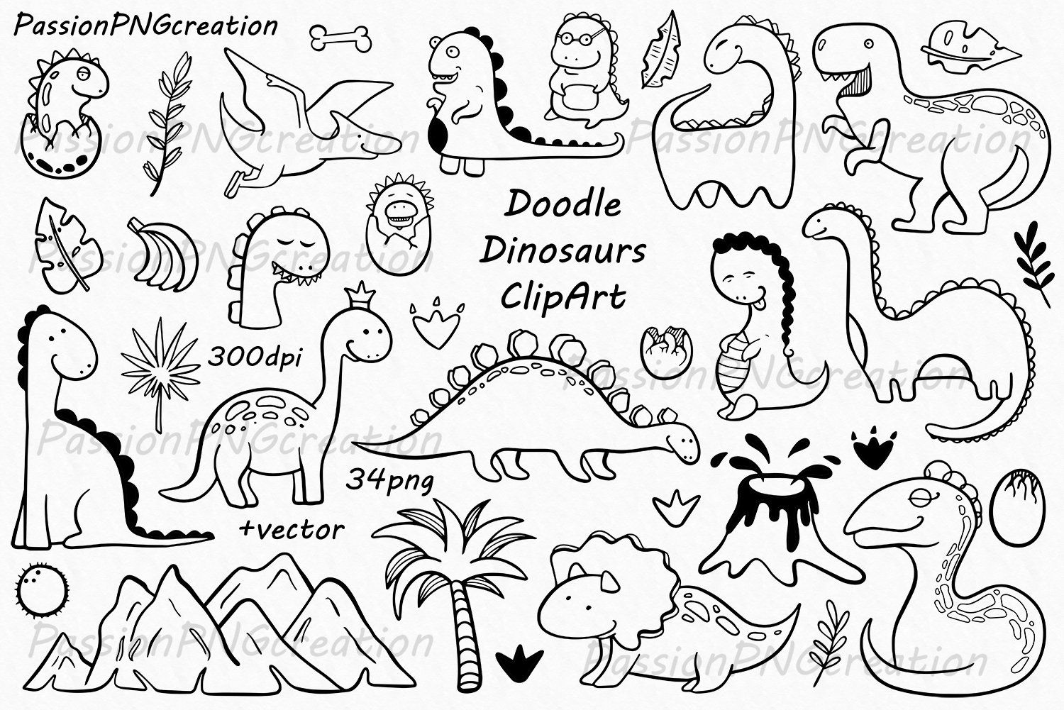 Cute Dinosaur Doodles