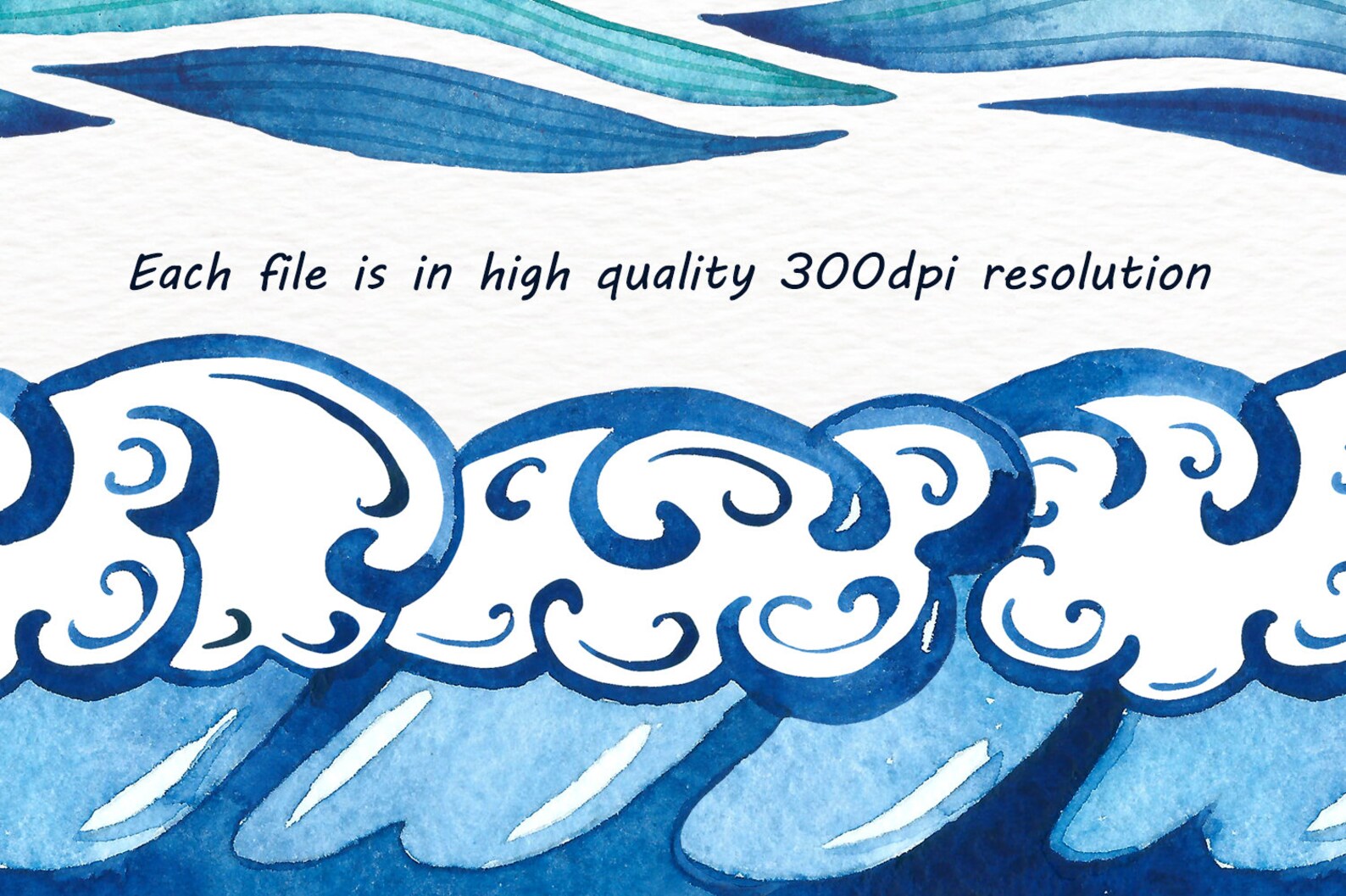 Watercolor Waves Borders Clipart Waves Clip Art Watercolour - Etsy