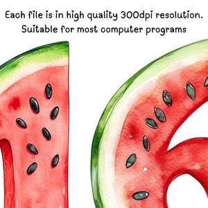 Watermelon Numbers – Watercolor Clipart Set | 12 PNG Files ...