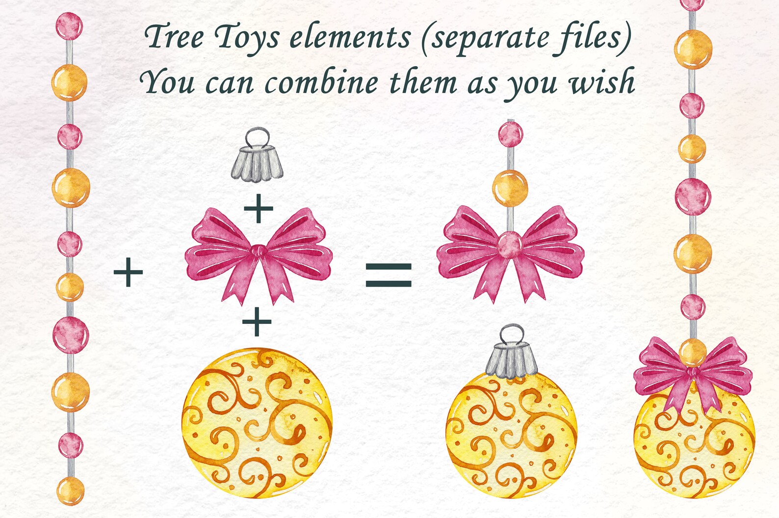 Watercolor Christmas Tree Toys and Presents, Watercolor Gifts, New Year ...