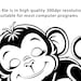 Cute Monkey Line Art Designs SVG Clipart Set, PNG, Files for Cricut ...