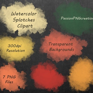 BIG SET! Watercolor Splotches Clipart, Splashes Clipart, Watercolor ...