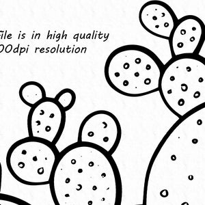 Doodle Cactus Clipart, Digital Cacti Clip Art, Png, Eps, Ai, Vector ...
