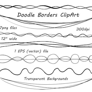 Doodle Borders Clipart, Doodle Vector Clip Art, EPS, Vector Clipart ...