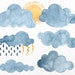 Big Set of Watercolor Clouds Clipart, 28 PNG Files, Clouds Clip Art ...