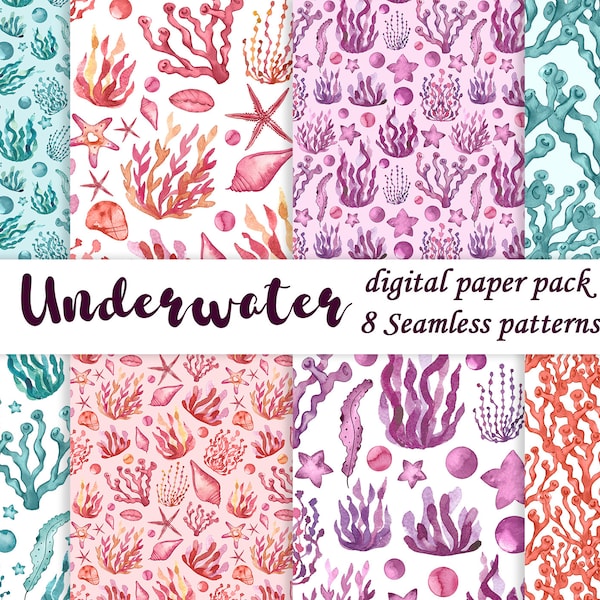 Coral Digital Paper - Etsy