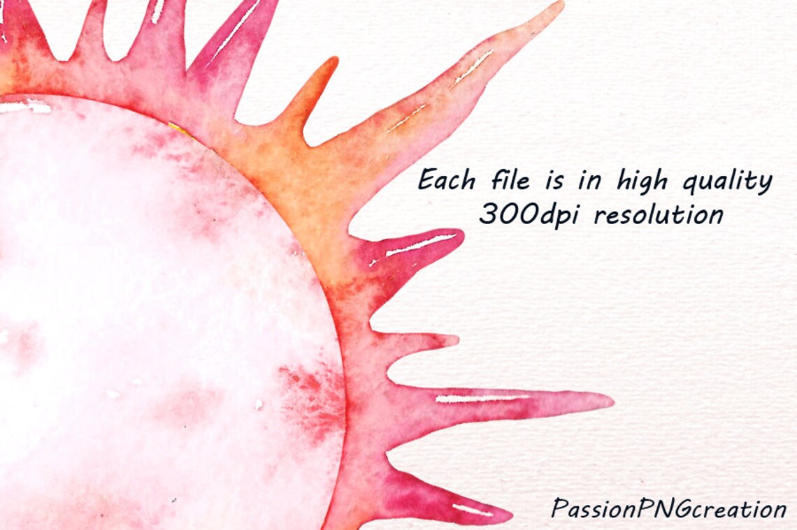 Watercolor Sun Moon Clipart Watercolor Stars Watercolour - Etsy UK