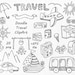 Doodle Travel Clipart, Hand Drawn Summer Clipart, Digital Clip Art, PNG ...