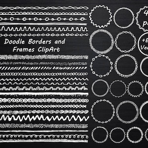 BIG SET ! White Doodle Borders and Frames Clipart, Doodle Clip Art ...