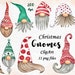 Gnome Bundle Clipart, Watercolor Gnome Clip Art, Christmas Dwarf ...