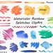 Watercolor Rainbow Set of Alphabet, Numbers, Shapes and Splotches ...