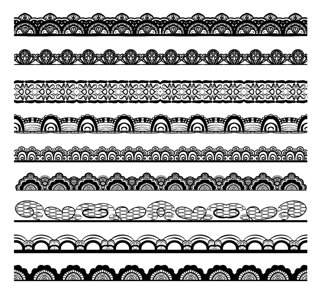 Lace Border Clip Art Digital Clipart Lace Digital Clipart Black