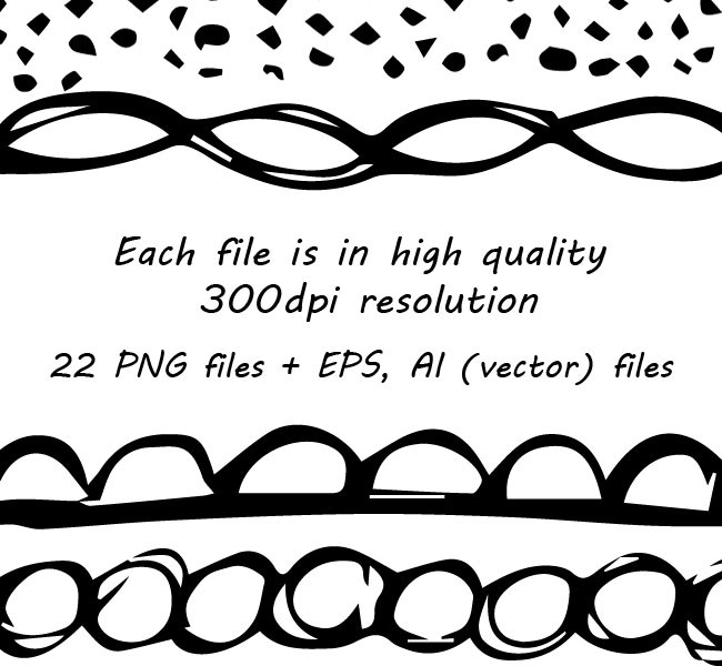 BIG SET Doodle Borders and Frames Clipart Doodle Clip Art - Etsy