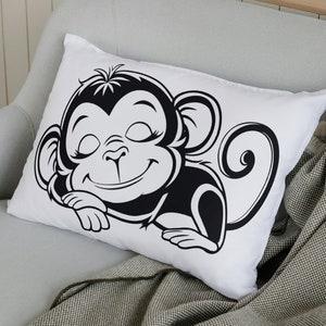 Cute Monkey Line Art Designs SVG Clipart Set, PNG, Files for Cricut ...