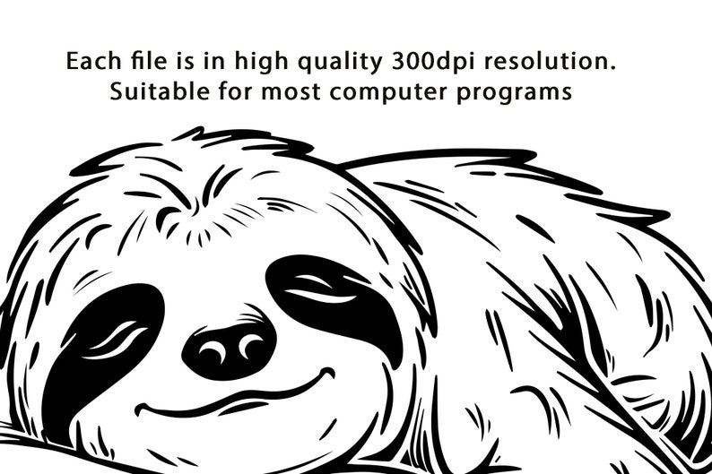 Doodle Sloths SVG Clipart Set, PNG, Files for Cricut, Animal Graphics ...