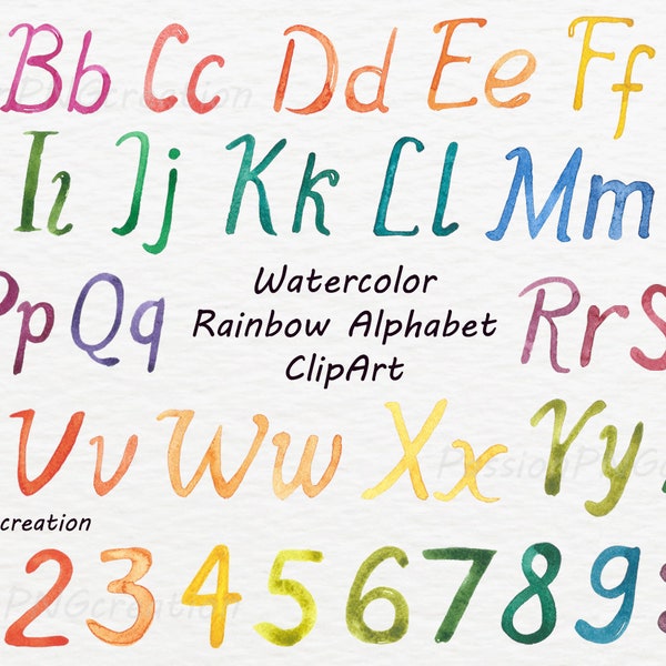 Watercolour Alphabet - Etsy