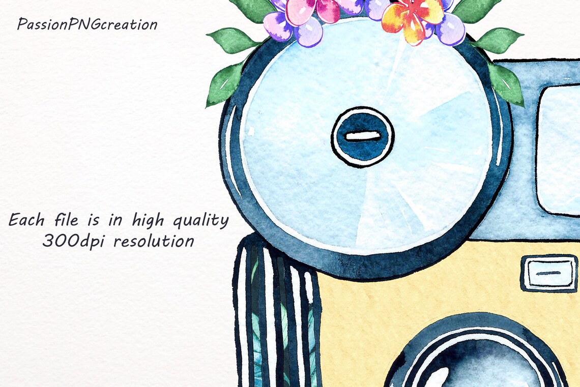 Watercolor Cameras Clipart Watercolor Photocamera Photo - Etsy