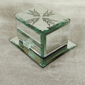 Mirrored Jewellery Box Art Deco Style Beveled Mirror Collectible ...