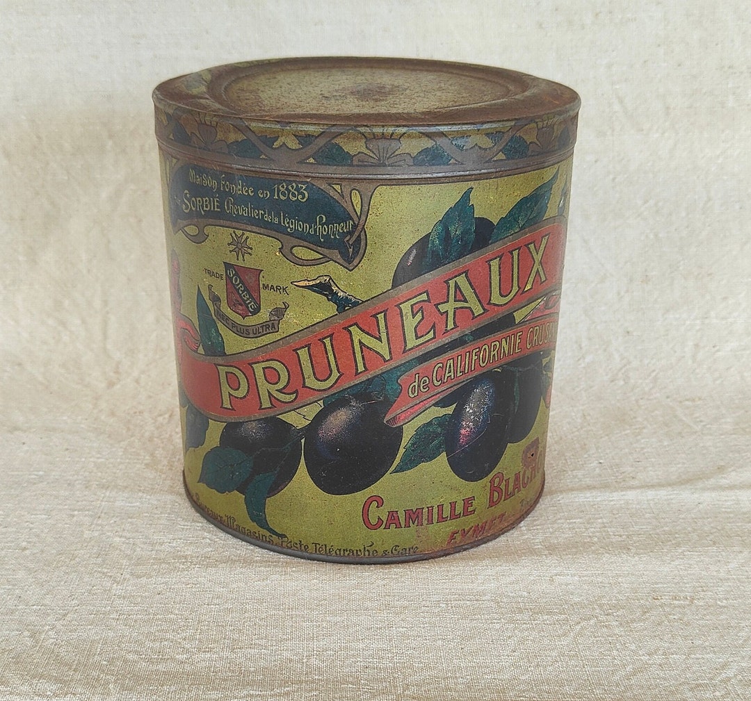 Vintage French Prune Tin California Santa Clara Camille - Etsy