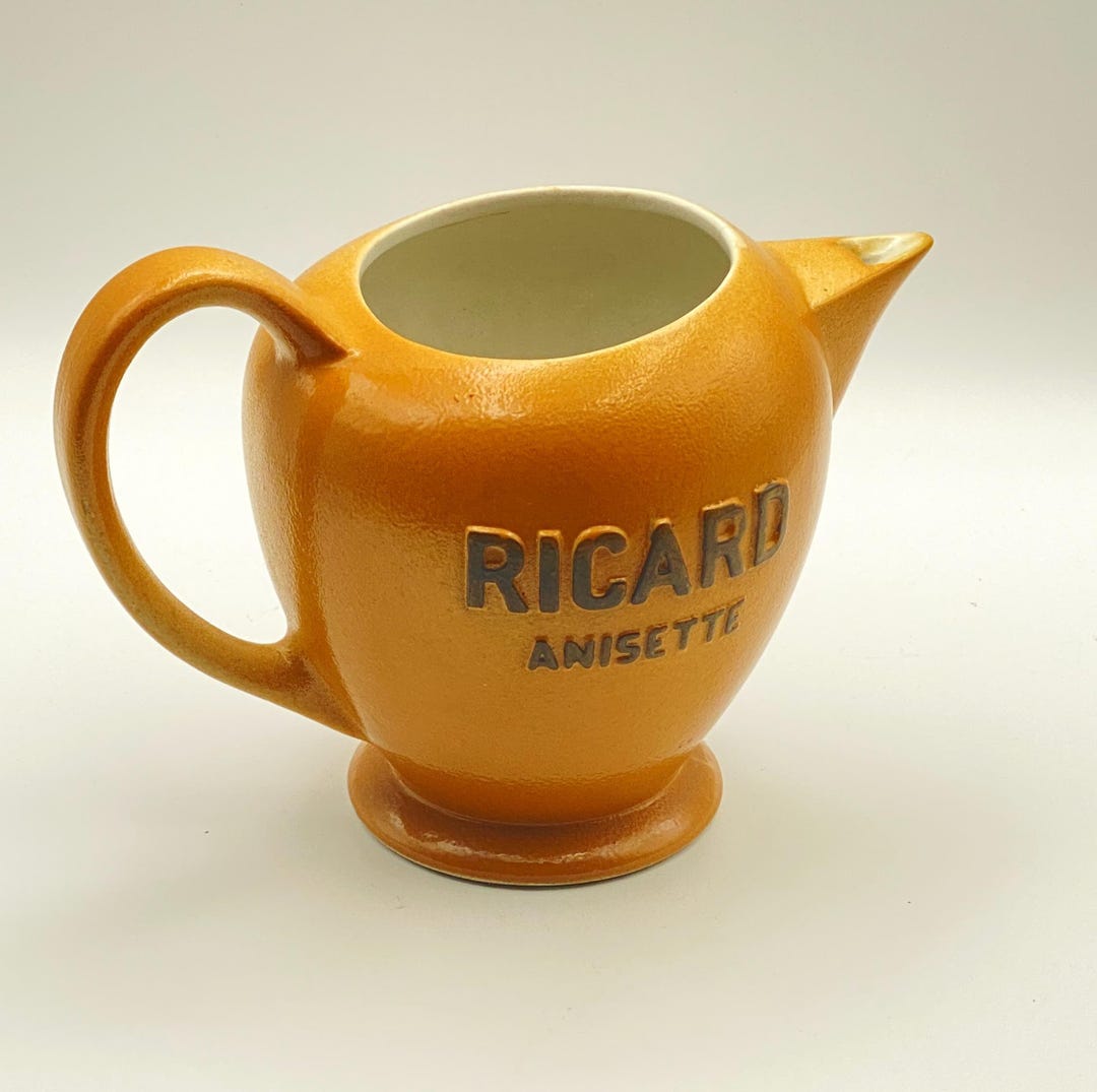 Vintage 1980s Ricard Anisette Ceramic Water Jug / Pastis Pitcher ...