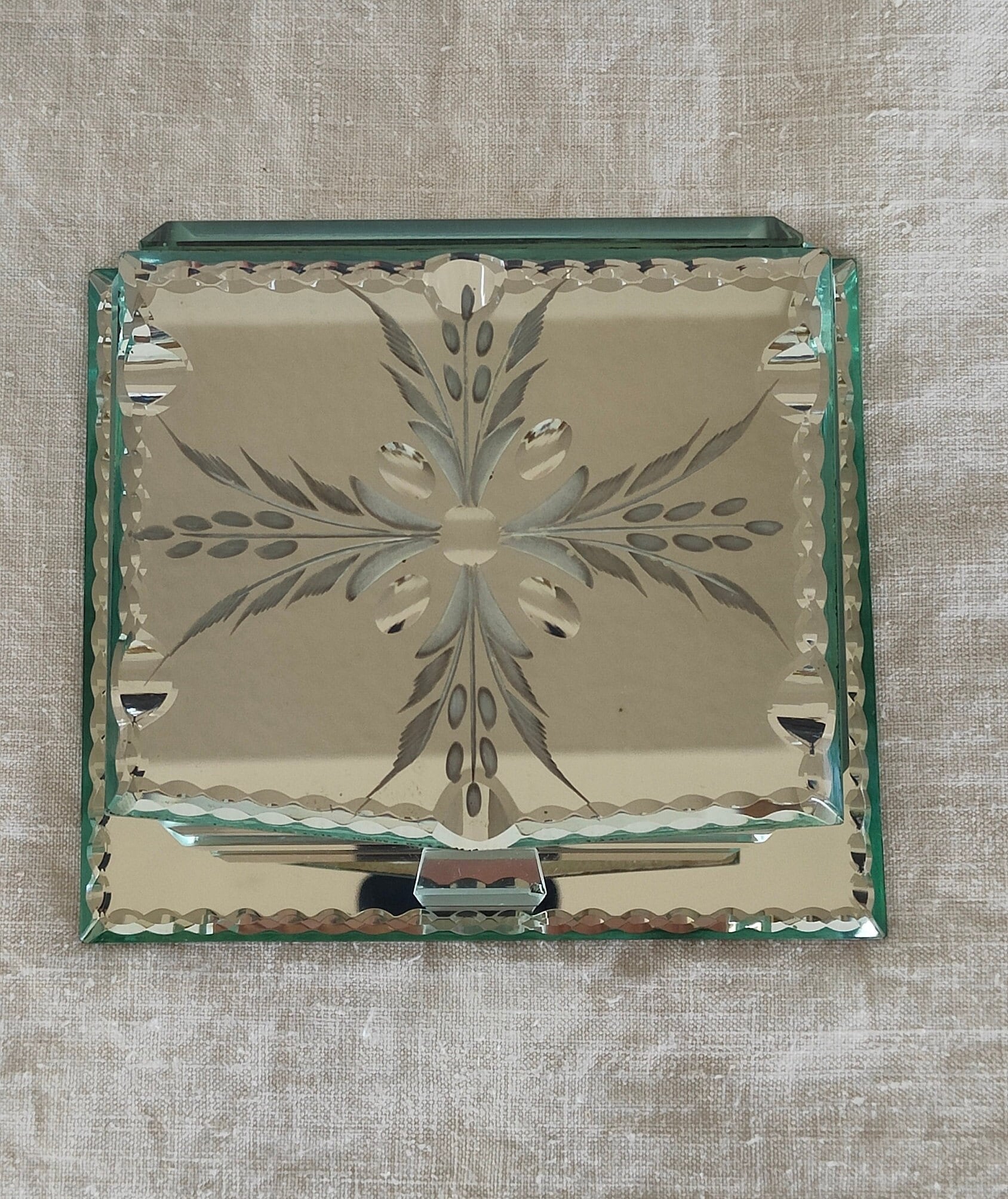 Mirrored Jewellery Box Art Deco Style Beveled Mirror Collectible ...