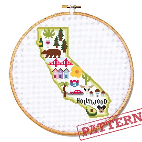 State of Texas Flag Map Cross Stitch Pattern Instant - Etsy