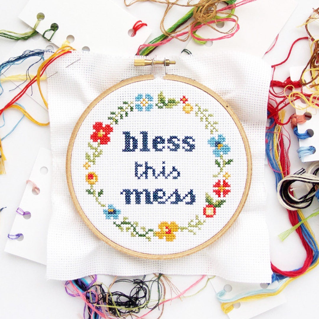 Bless This Mess Cross Stitch Pattern - Etsy