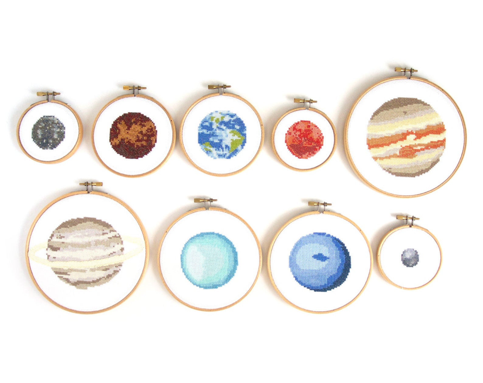Solar System Modern Planets Cross Stitch Pattern Set of 9 - Etsy