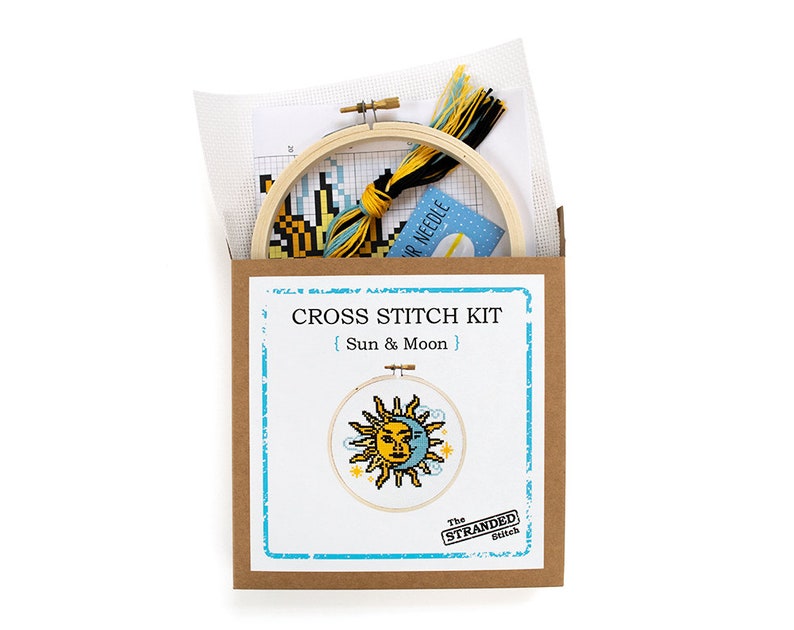 Sun and Moon DIY Cross Stitch Kit - Etsy