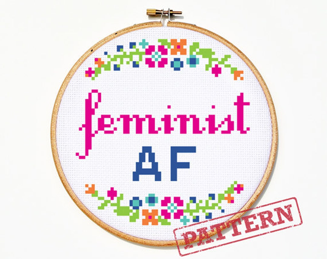 Feminist AF Cross Stitch Pattern - Etsy