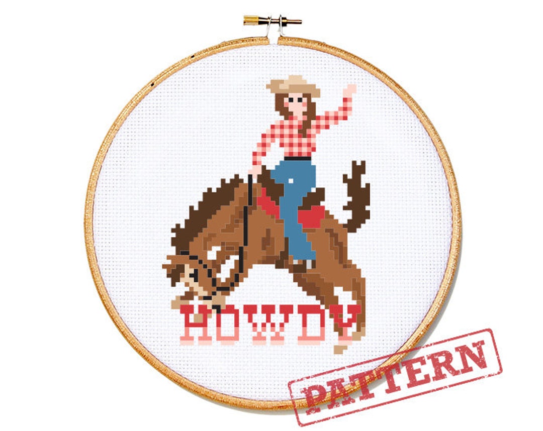 Rodeo Girl Cross Stitch Pattern PDF - Etsy