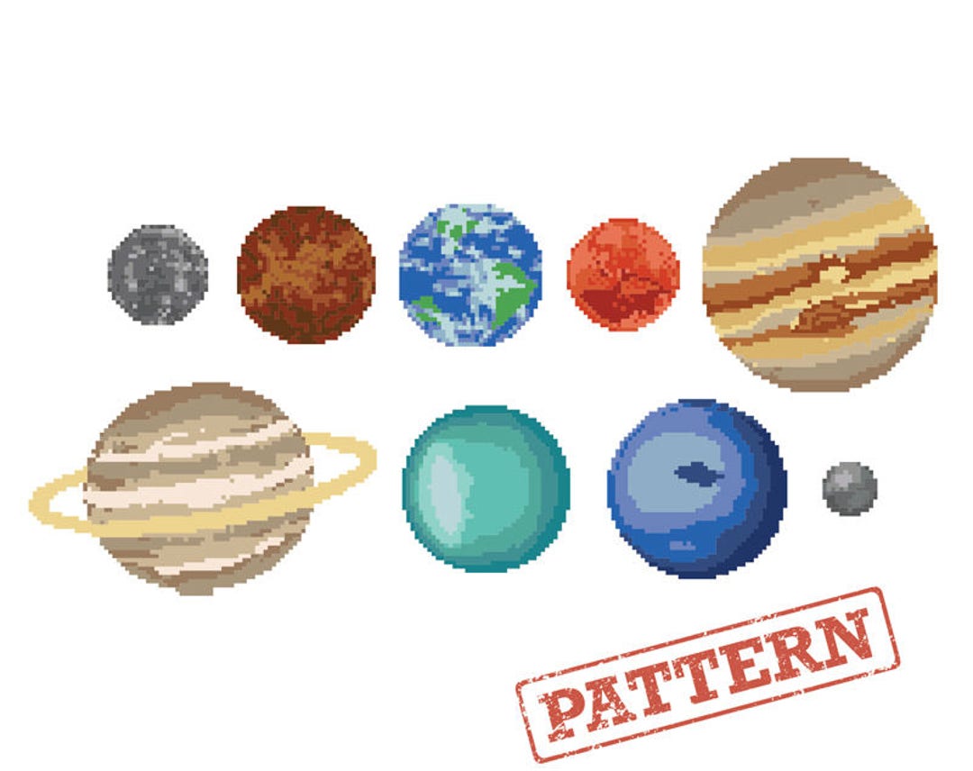 Solar System Modern Planets Cross Stitch Pattern Set of 9 - Etsy