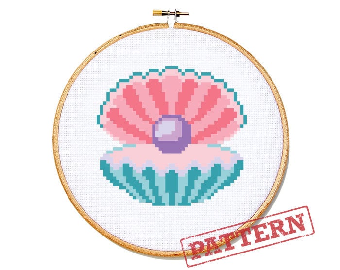 Pearl in Shell Cross Stitch Pattern PDF - Etsy
