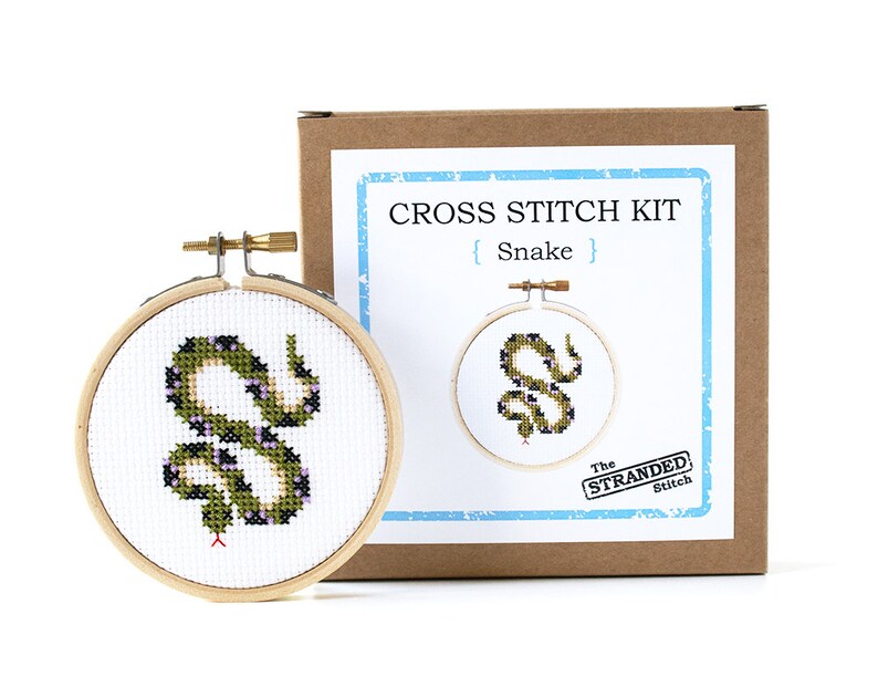 Snake Mini DIY Cross Stitch Kit - Etsy